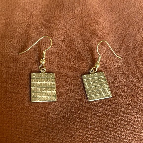 Jewelry | Gold Bingo Card Earrings | Poshmark